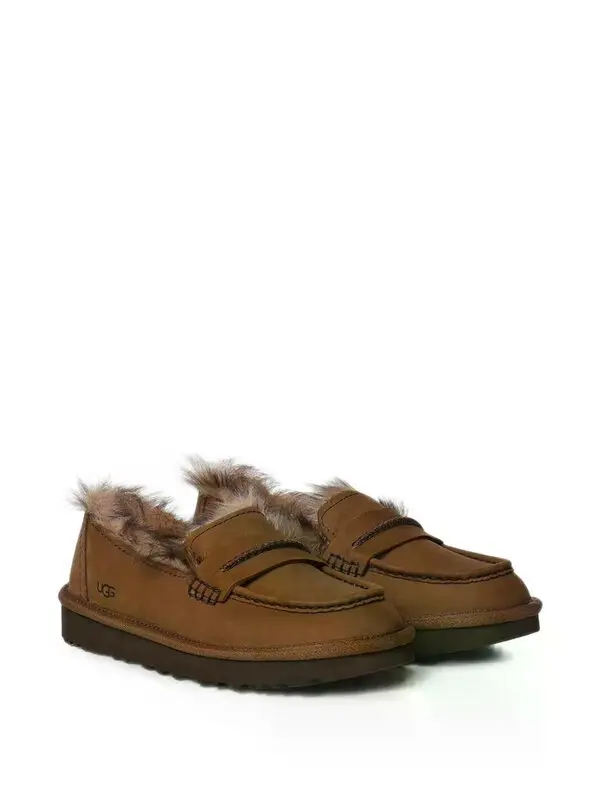 UGG Ellis Faux-fur Trim Loafers - Brown