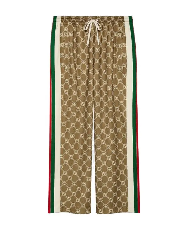 Gucci Interlocking G Snap Buttoned Jogging Pants - Green