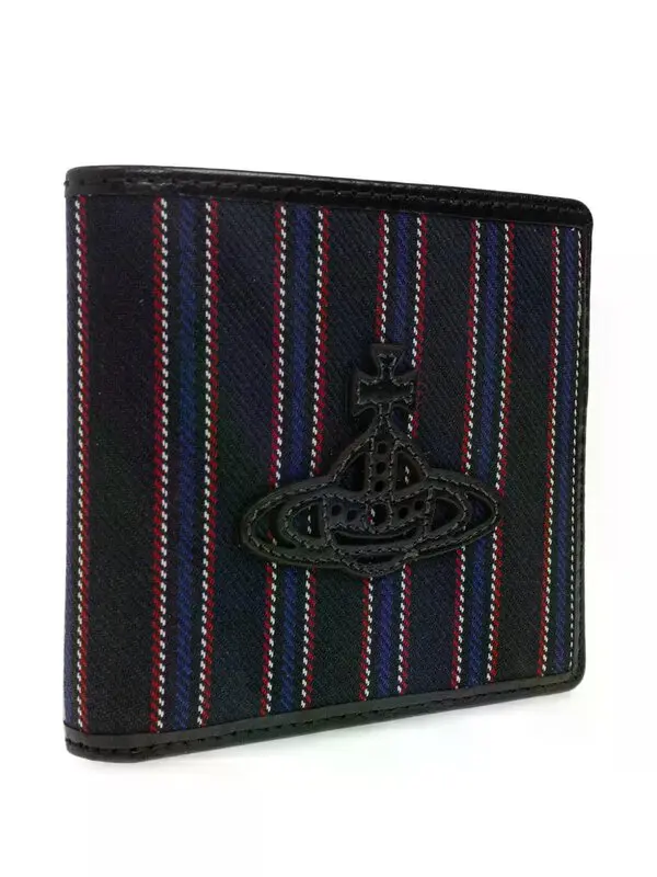 VIVIENNE WESTWOOD Orb-plaque Striped Wallet - Blue
