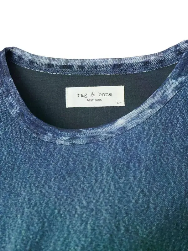 Rag & Bone Rb Miramar Denim-print T-shirt - Blue
