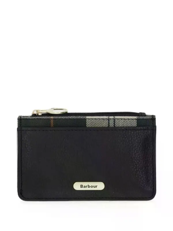 Barbour Alder Tartan-panel Leather Wallet - Black