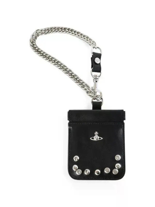 VIVIENNE WESTWOOD Orb-plaque Studded Card Holder - Black