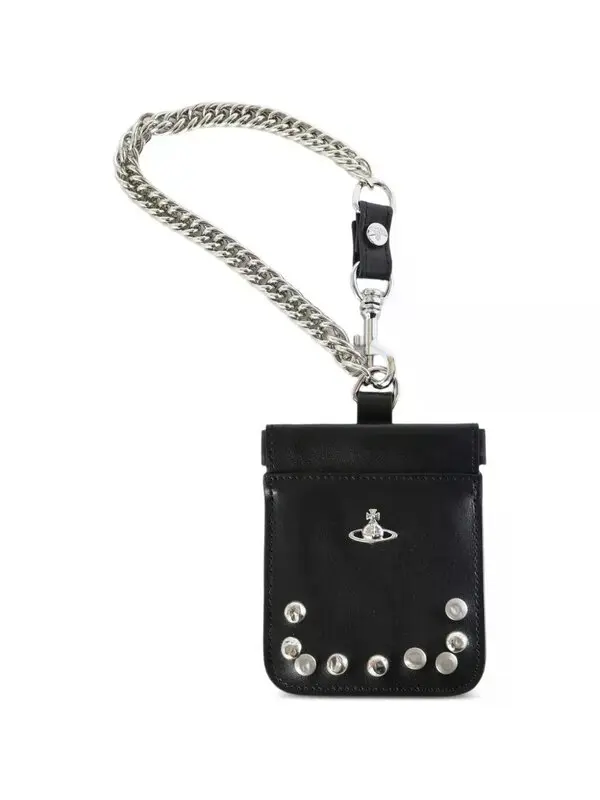 VIVIENNE WESTWOOD Orb-plaque Studded Card Holder - Black