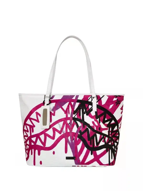 SPRAYGROUND Crash Graffiti-print Tote Bag - White