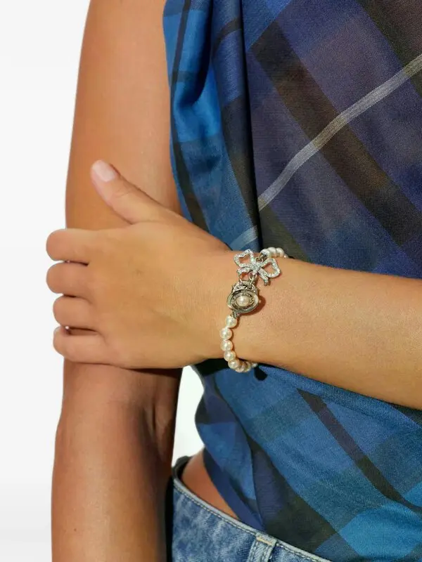 VIVIENNE WESTWOOD Rigoberta Orb Bow Bracelet - Silver
