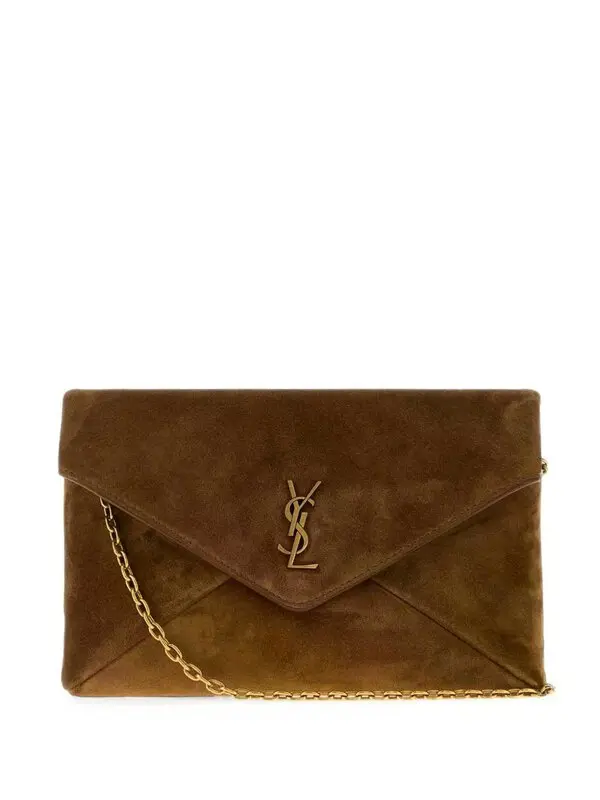 Saint Laurent Small Cassandre Suede Cross Body Bag - Brown
