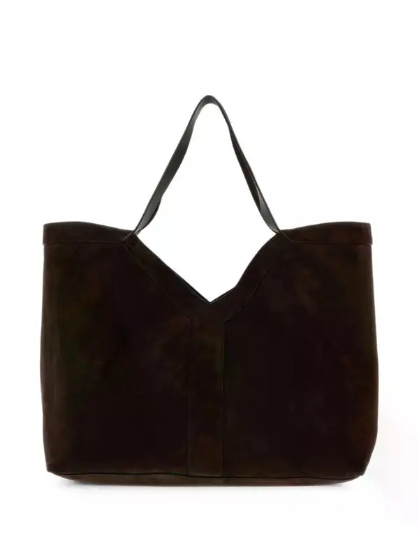 Saint Laurent Large Y-shaped Suede Tote Bag - Brown