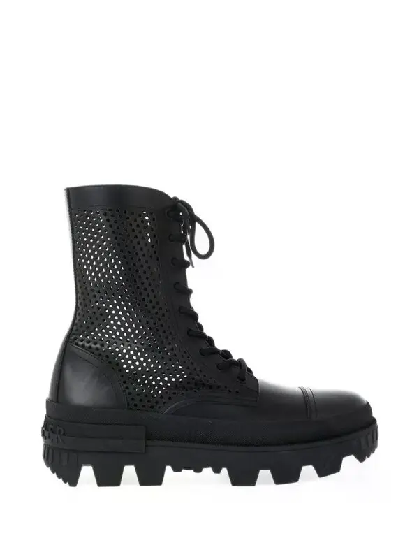 Moncler Carinne Laser-cut Combat Boots - Black