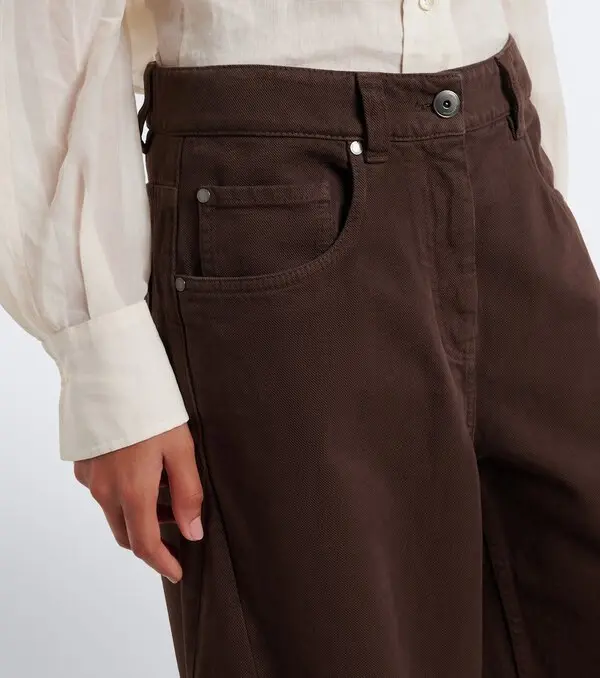 Brunello Cucinelli Monili Wide-leg Jeans - Brown