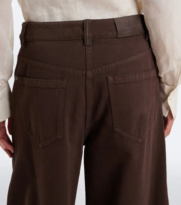 Brunello Cucinelli Monili Wide-leg Jeans - Brown