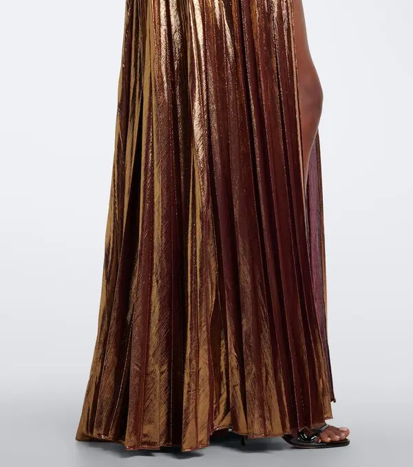 Retrofete Sabba Plissé Lamé Gown