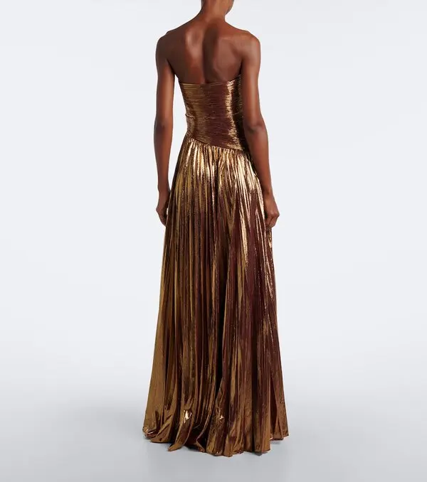 Retrofete Sabba Plissé Lamé Gown