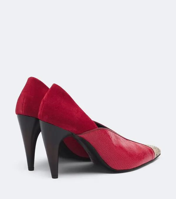 Isabel Marant Étoile Luza Suede-trimmed Snake-effect Leather Pumps