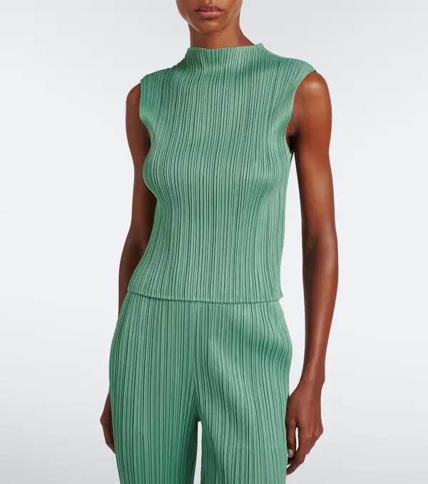 Issey Miyake August Pleated Top - Green