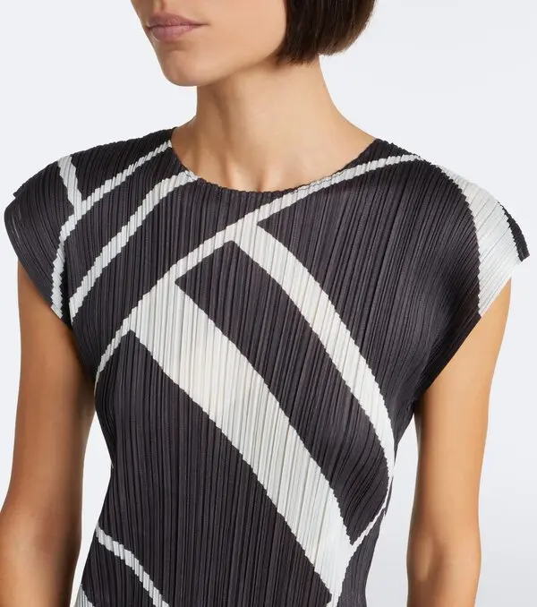 Issey Miyake Fold Line Pleated Midi Dress