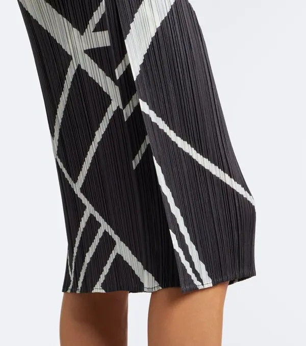 Issey Miyake Fold Line Pleated Midi Dress