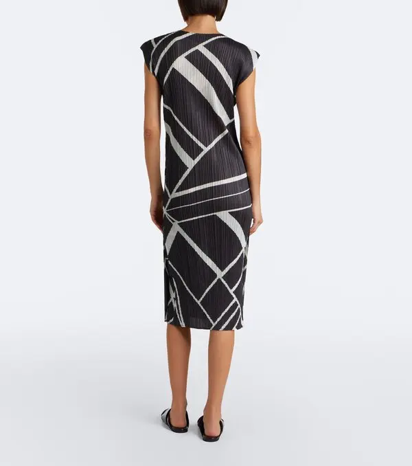 Issey Miyake Fold Line Pleated Midi Dress