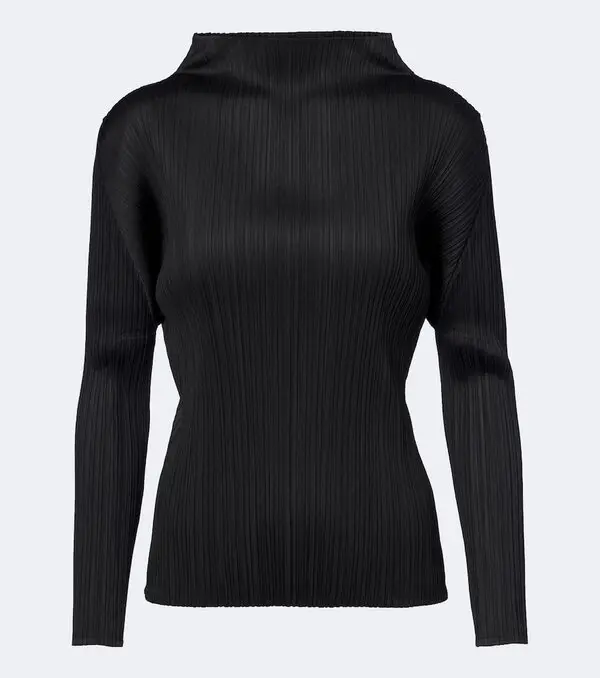 Issey Miyake Sleeveless Mock Neck Top - Black