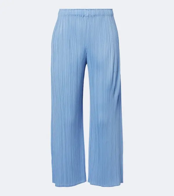 Issey Miyake Monthly Colors: August Pleated Wide-leg Pants - Blue