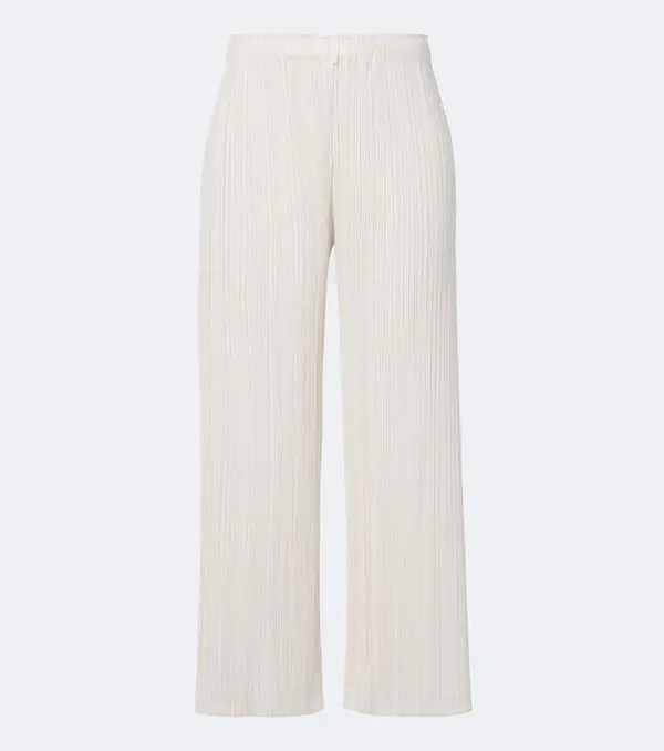 Issey Miyake Monthly Colors: August Pleated Wide-leg Pants - White