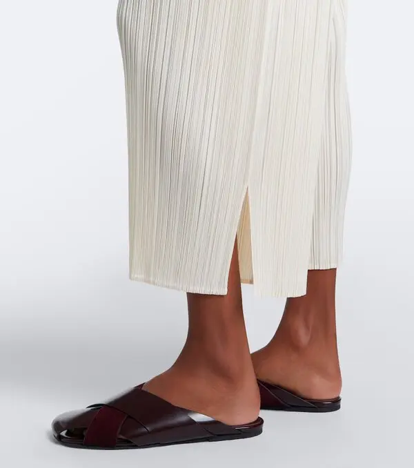 Issey Miyake Monthly Colors: August Pleated Wide-leg Pants - White