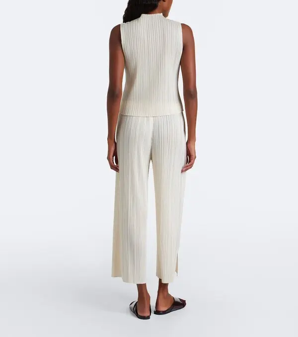 Issey Miyake Monthly Colors: August Pleated Wide-leg Pants - White