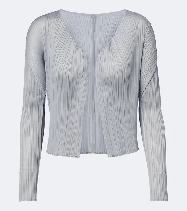 Issey Miyake Basics Pleated Cardigan - Grey