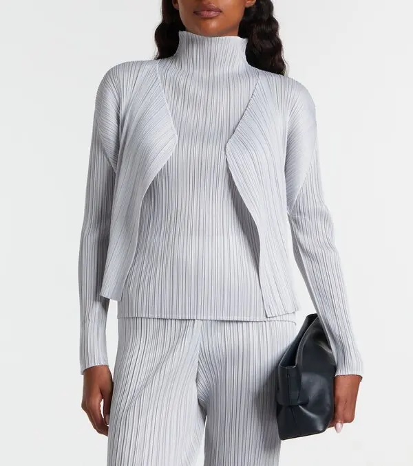 Issey Miyake Basics Pleated Cardigan - Grey