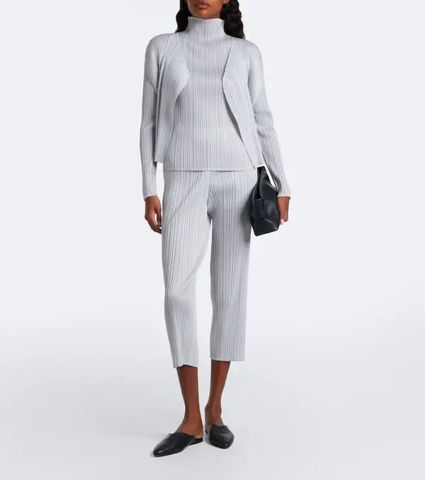 Issey Miyake Basics Pleated Cardigan - Grey