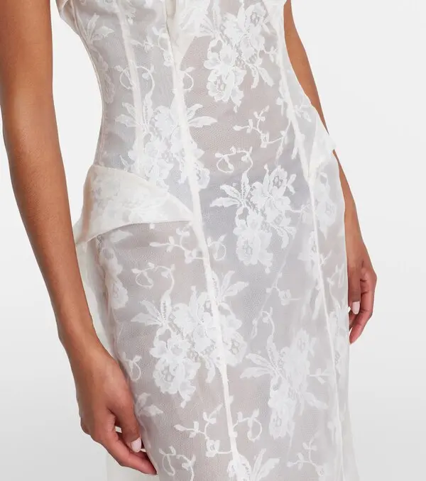 Alexander McQueen Sheer Silk Lace Gown