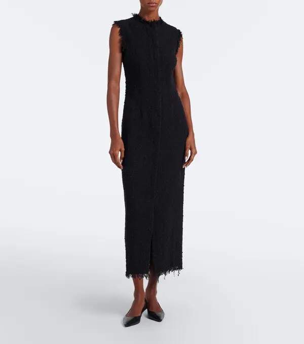 THE ROW Lana Cotton-blend Tweed Midi Dress