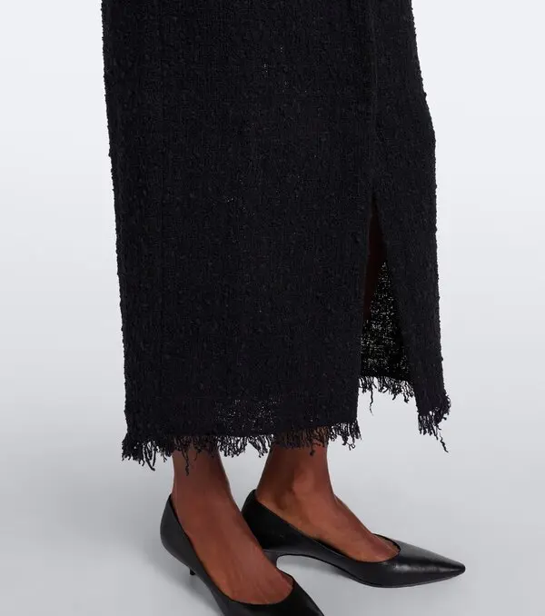 THE ROW Lana Cotton-blend Tweed Midi Dress