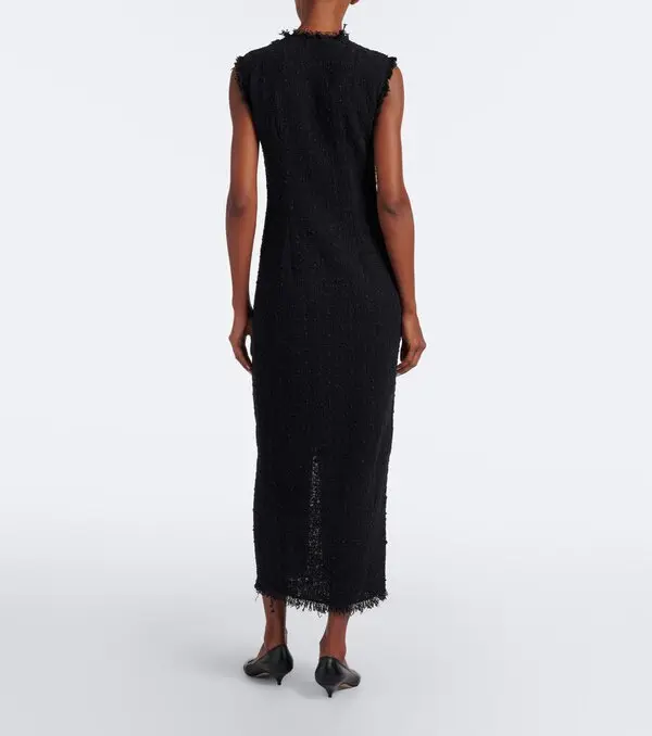 THE ROW Lana Cotton-blend Tweed Midi Dress