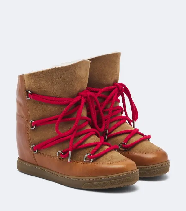Isabel Marant Étoile Nowles Shearling-lined Leather Boots - Brown