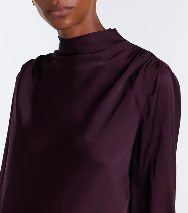 Vince Draped Silk-blend Top