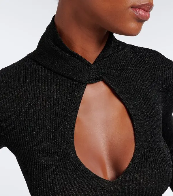 Valentino Garavani Cut-out Lamé Sweater