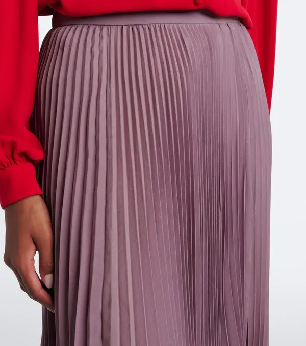 Valentino Garavani Asymmetric Plissé Georgette Midi Skirt