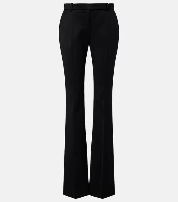 Alexander McQueen Wool Flared Pants - Black
