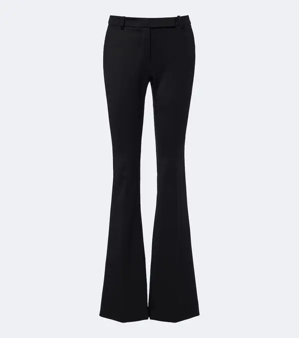 Alexander McQueen Wool Flared Pants - Black