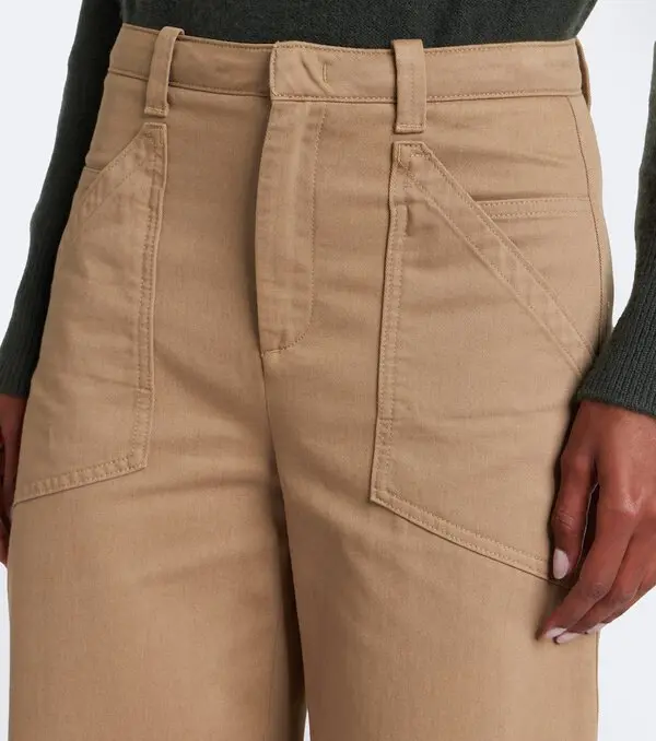 Vince Cropped Cotton Twill Barrel-leg Pants