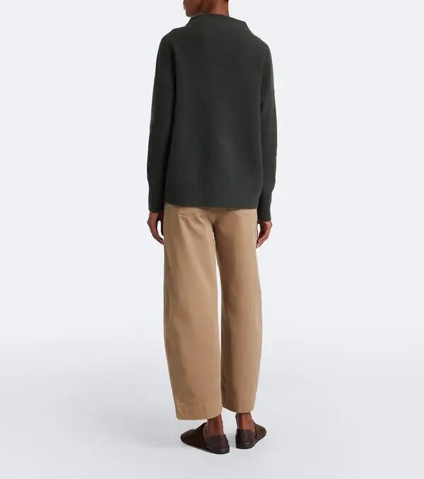 Vince Cropped Cotton Twill Barrel-leg Pants