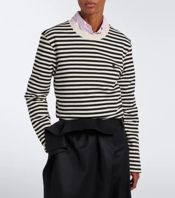 AMI Paris De Coeur Striped Cotton T-shirt