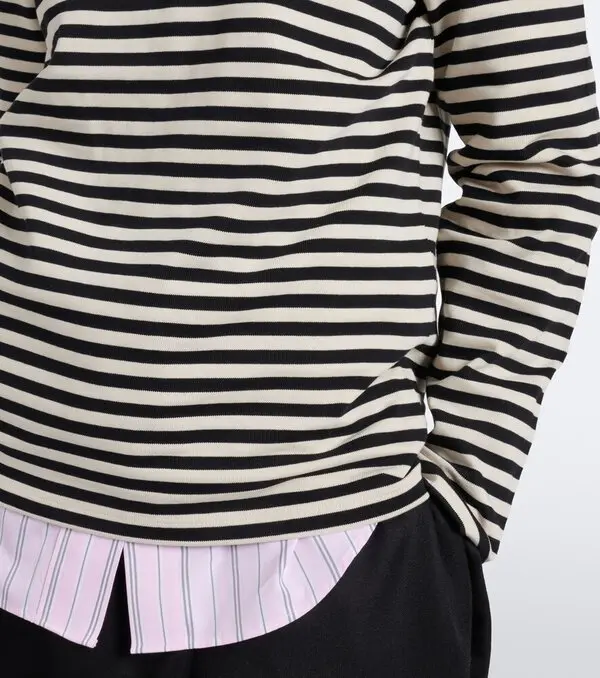 AMI Paris De Coeur Striped Cotton T-shirt