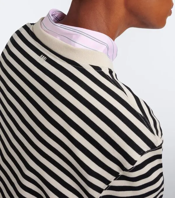AMI Paris De Coeur Striped Cotton T-shirt