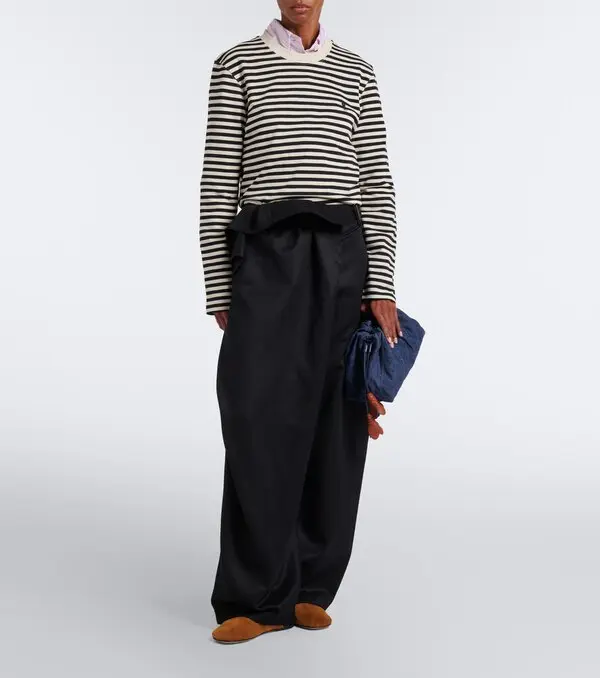 AMI Paris De Coeur Striped Cotton T-shirt