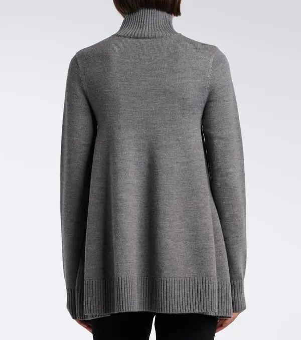 TOTEME Flared Wool Turtleneck Sweater