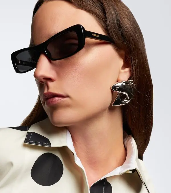 Jacquemus Capri Rectangular Sunglasses - Black