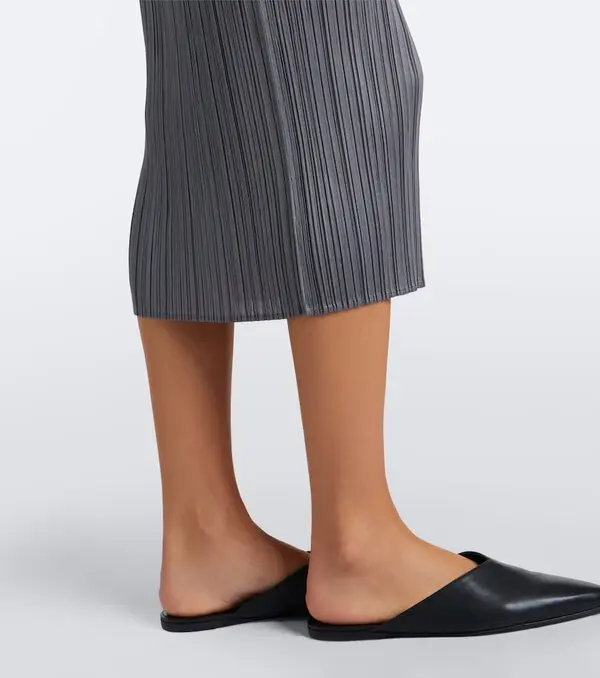 Issey Miyake Basics Pleated Midi Dress - Grey