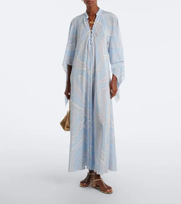 Emilio Pucci Labirinto Silk Crêpe De Chine Kaftan