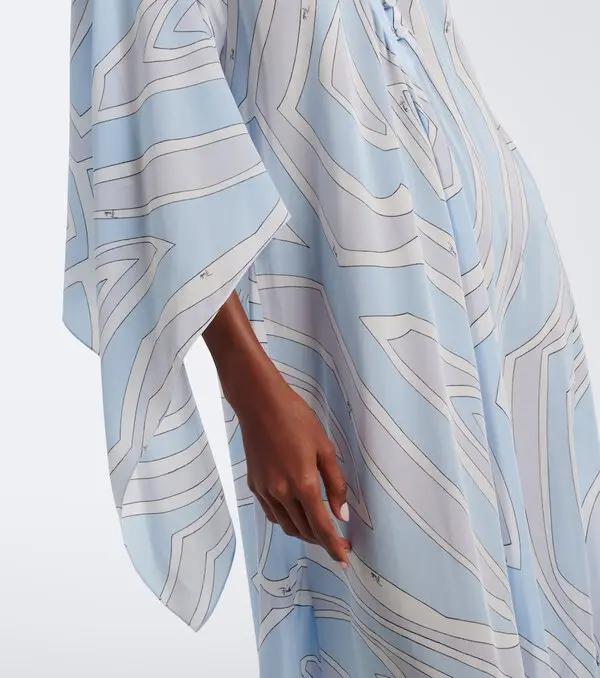 Emilio Pucci Labirinto Silk Crêpe De Chine Kaftan